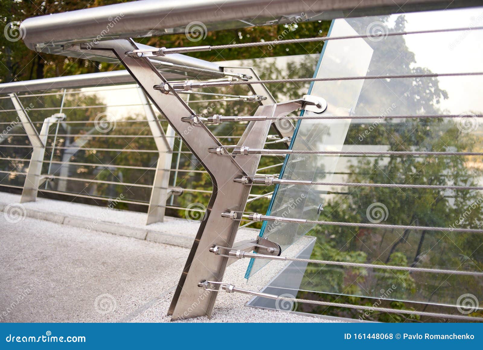 A Bridge Over a River Fenced by a Glass Fence Stock Photo - Image of ...