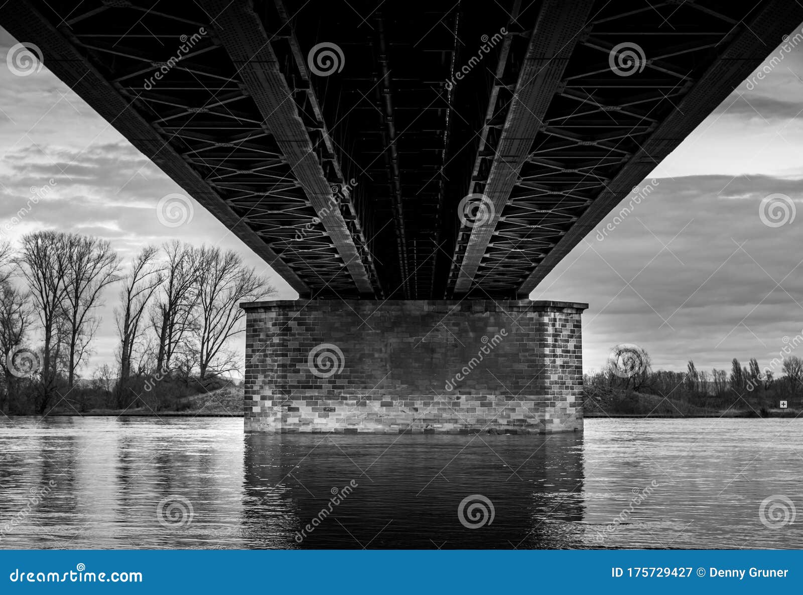 A Bridge Over a River in Germany Stock Image - Image of grey, geometric ...