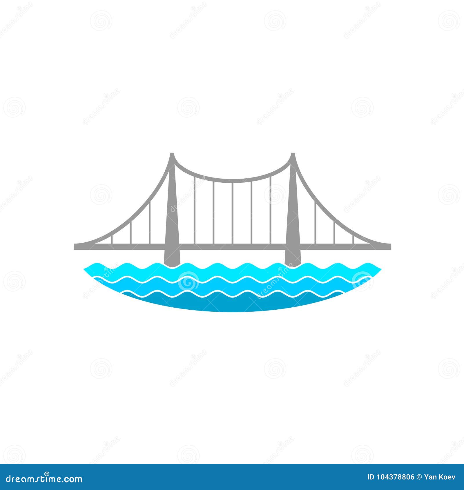 Bridge over the river logo stock vector. Illustration of isolated ...