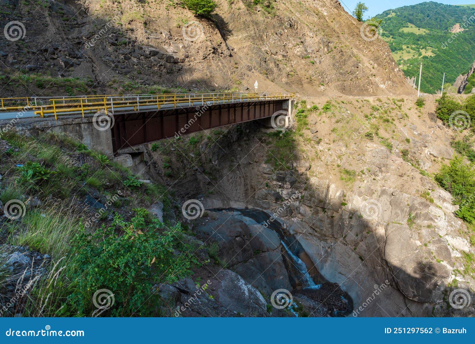 Bridge Over a River in a Mountain Gorge Stock Photo - Image of mountain ...