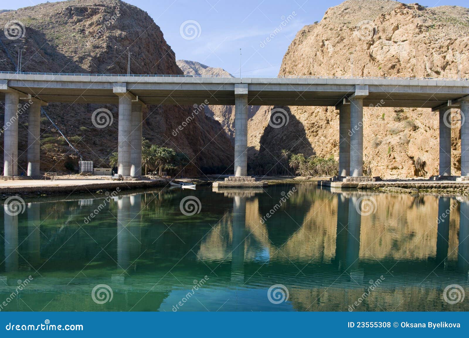 Bridge over river in Oman stock photo. Image of east - 23555308