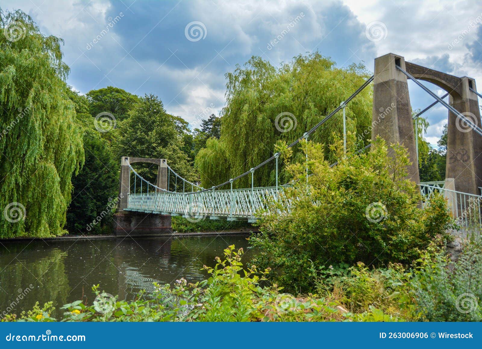 Bridge Over a River in a Park Stock Photo - Image of structure, forest ...