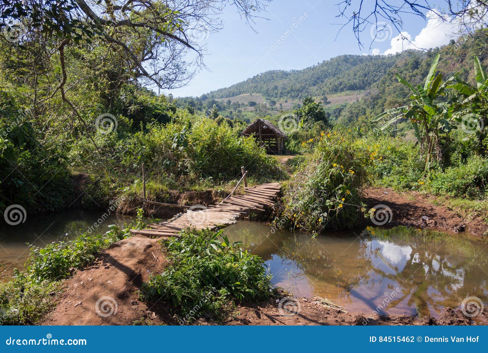 Bridge over river stock photo. Image of small, river - 84515462