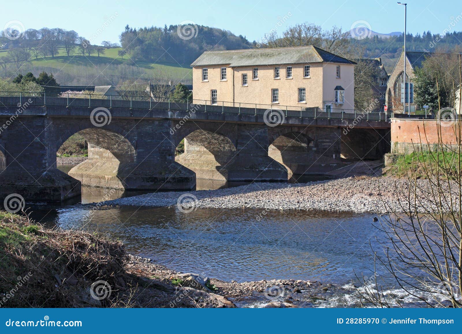 Bridge over River Usk stock photo. Image of wales, support - 28285970