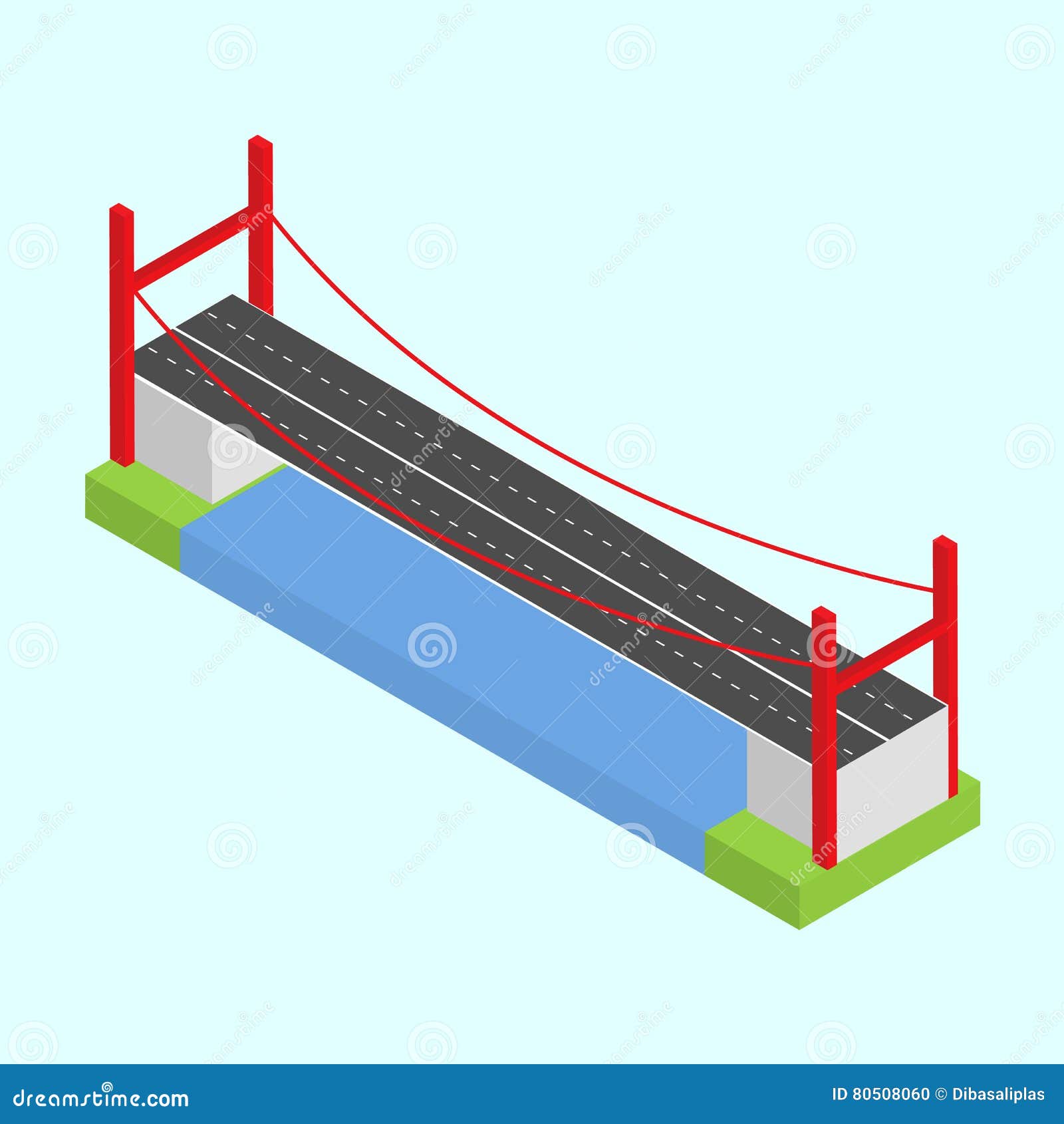 The Bridge Over the River . Stock Vector - Illustration of schematic ...