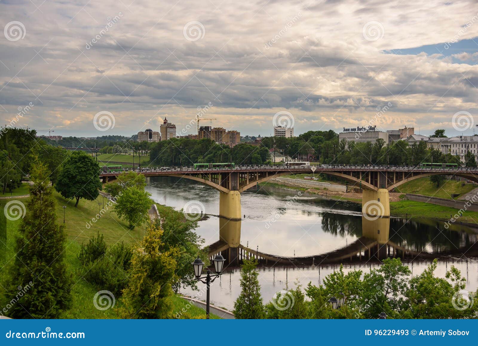 Bridge Over the River View of the City of Vitebsk Editorial Stock Photo ...