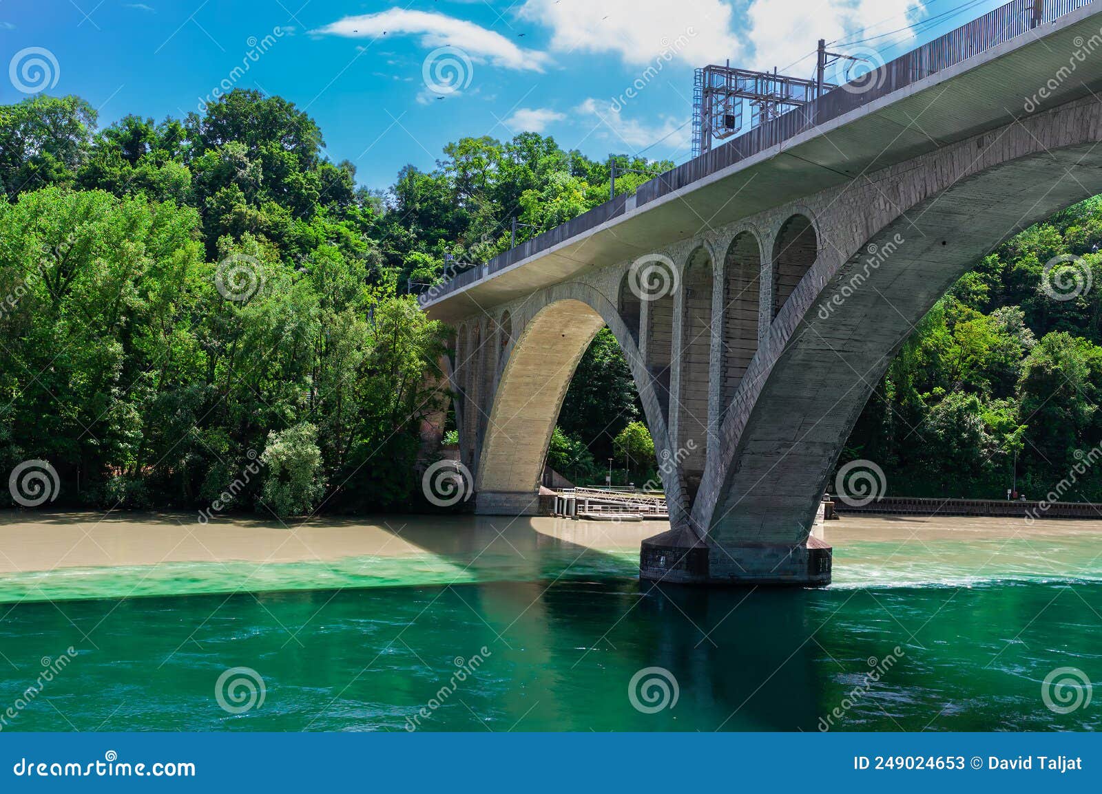 Bridge Over the Rivers Rhone and Arve Stock Image - Image of rhone ...