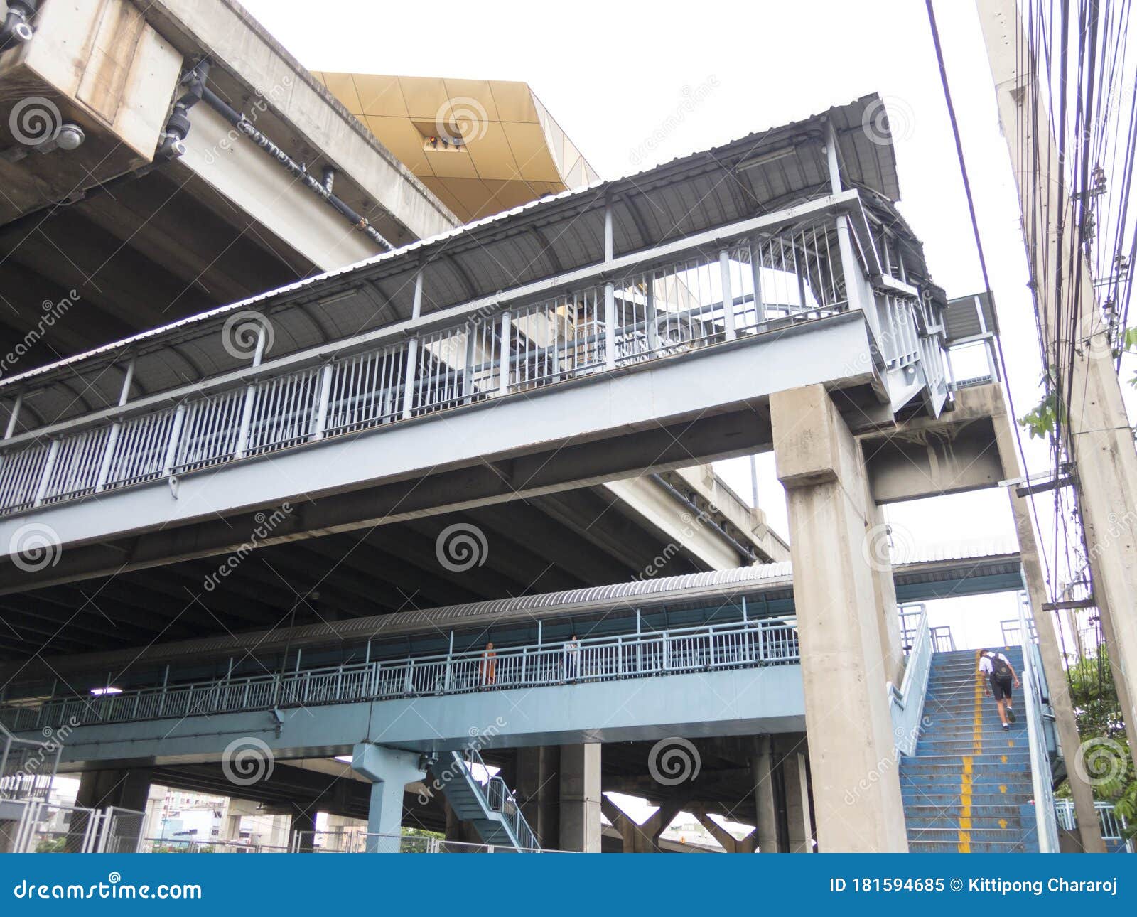 Bridge over the road stock image. Image of city, people - 181594685