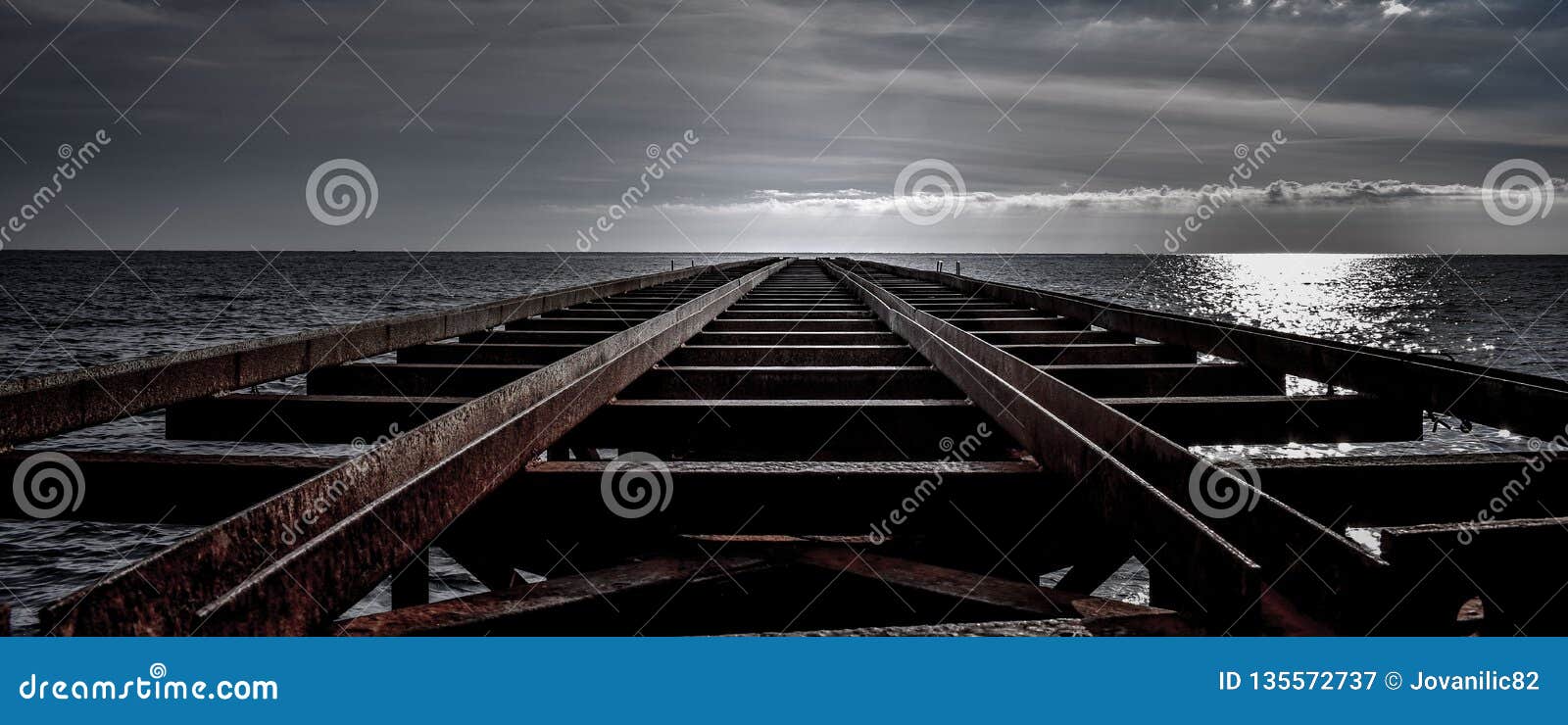 Bridge over the sea stock image. Image of ladder, steps - 135572737