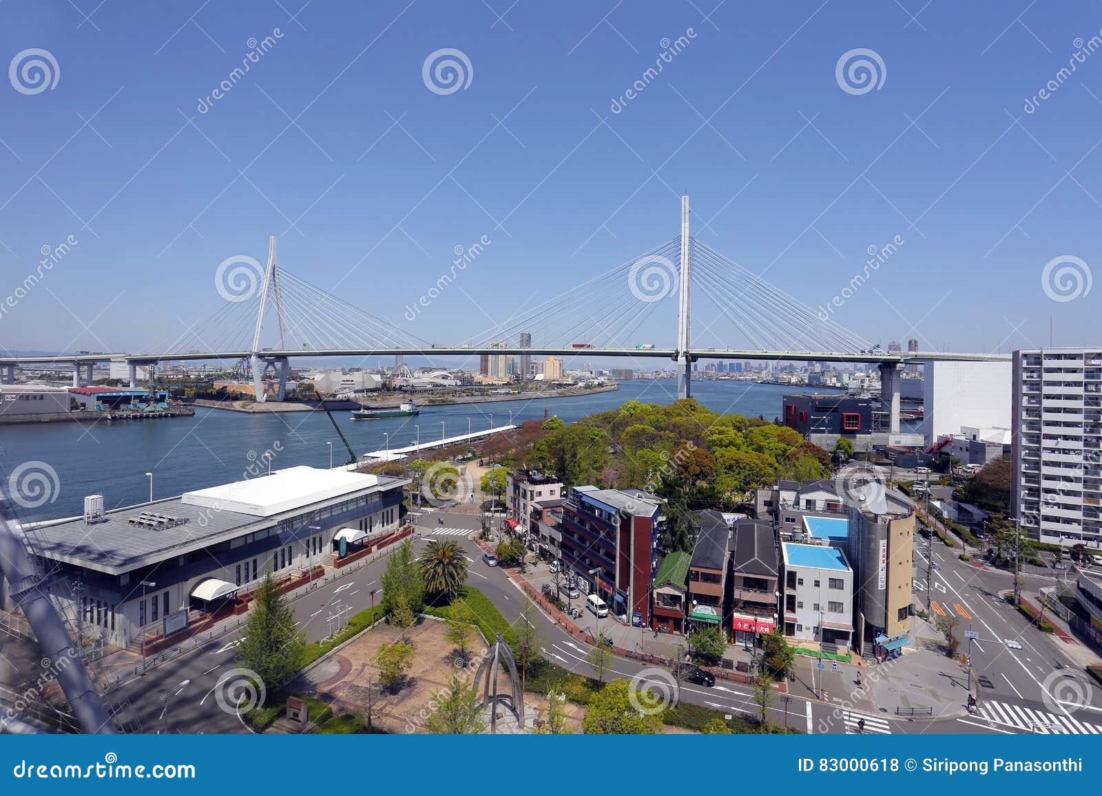 Bridge Over the Sea in Osaka Editorial Stock Photo - Image of ...