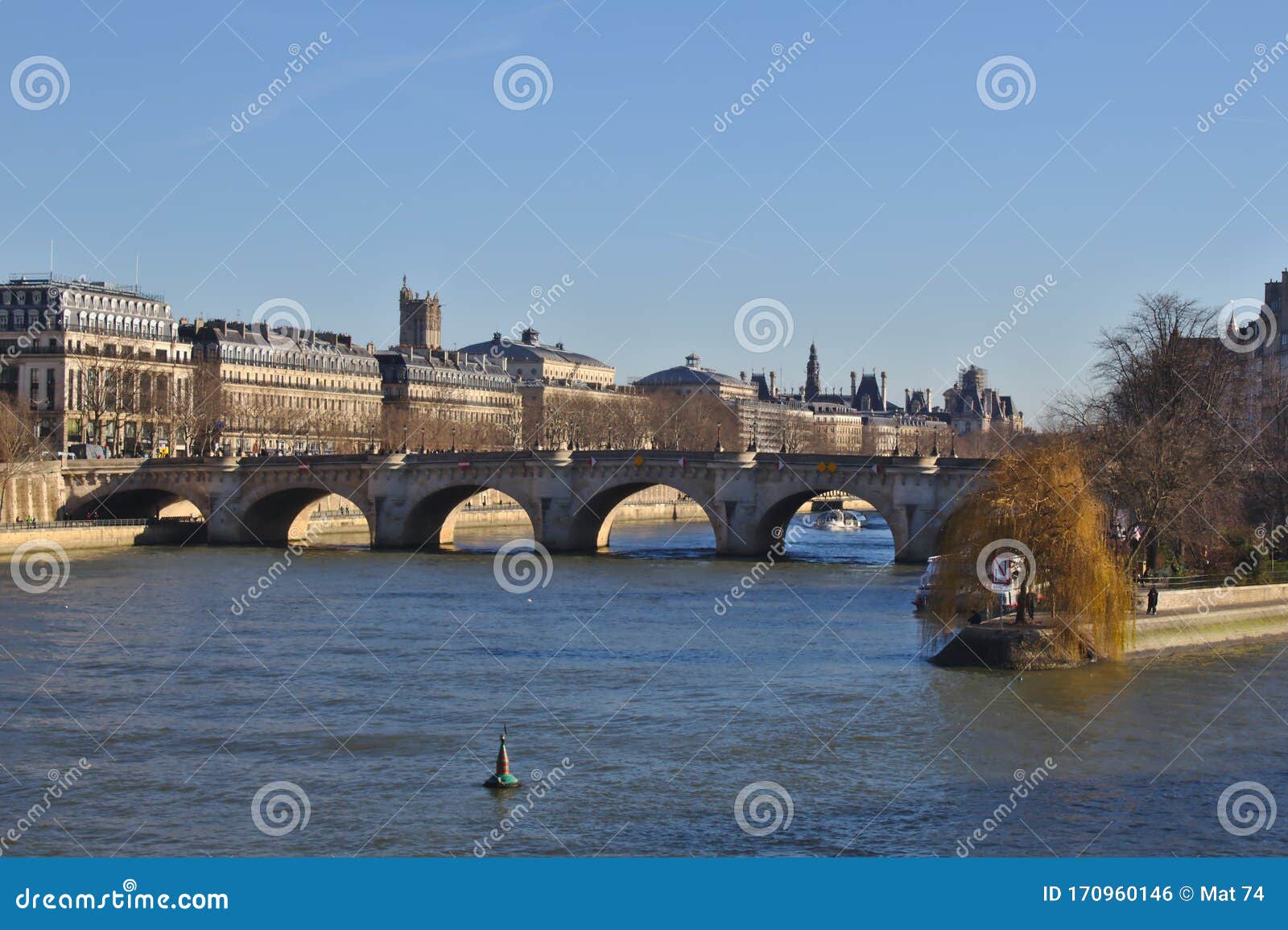 Bridge Over the Seine in Paris Stock Photo - Image of urban, seine ...