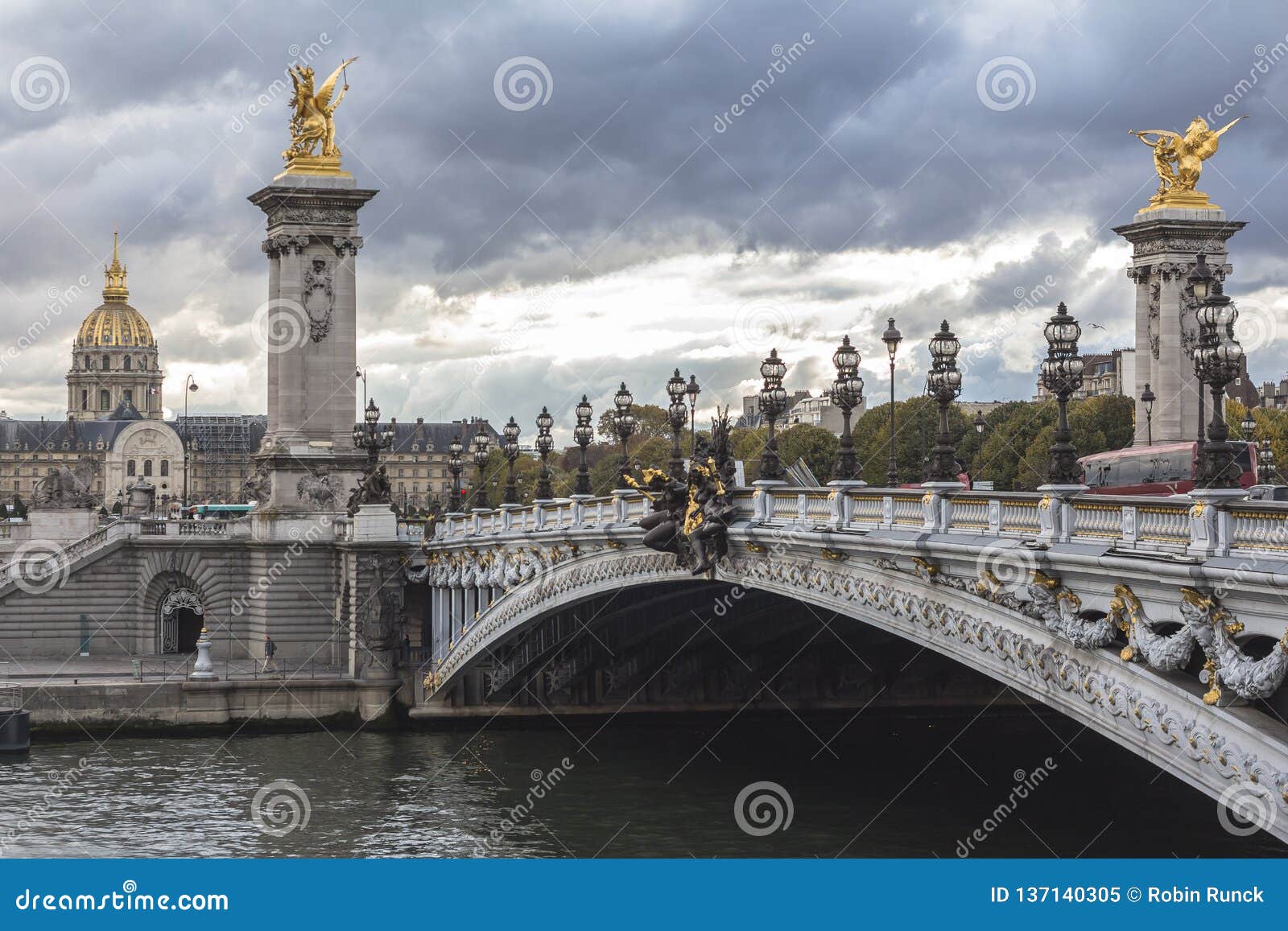 Bridge Over Seine River in Paris Editorial Image - Image of historic ...