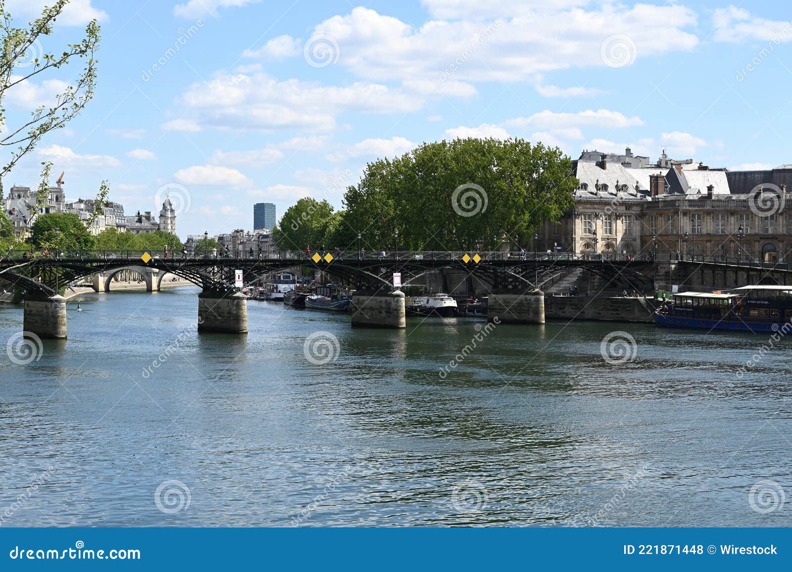 Bridge Over the Seine River in Paris Stock Photo - Image of horizontal ...