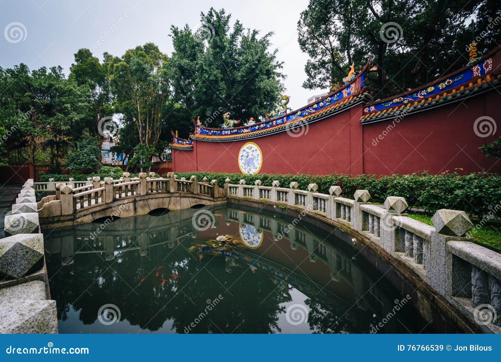 Bridge Over a Small Pond at a Park in the Datong District Stock Image ...