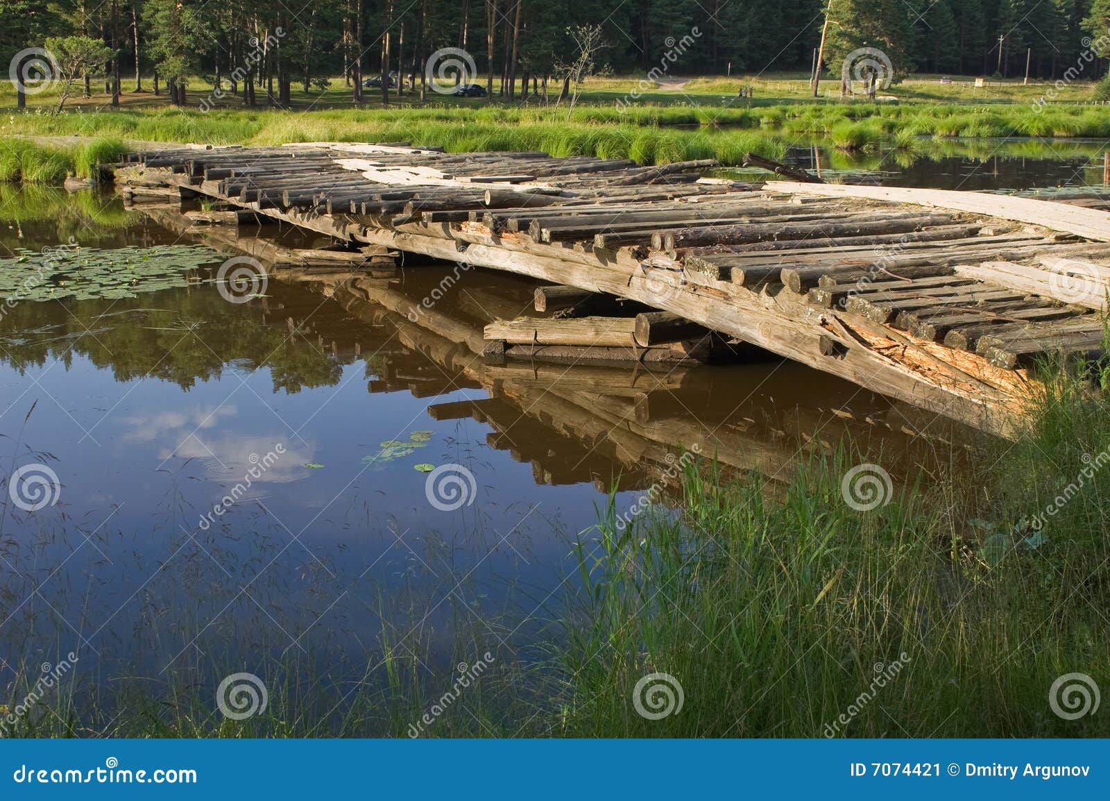 Bridge over small river stock image. Image of morass, foliage - 7074421