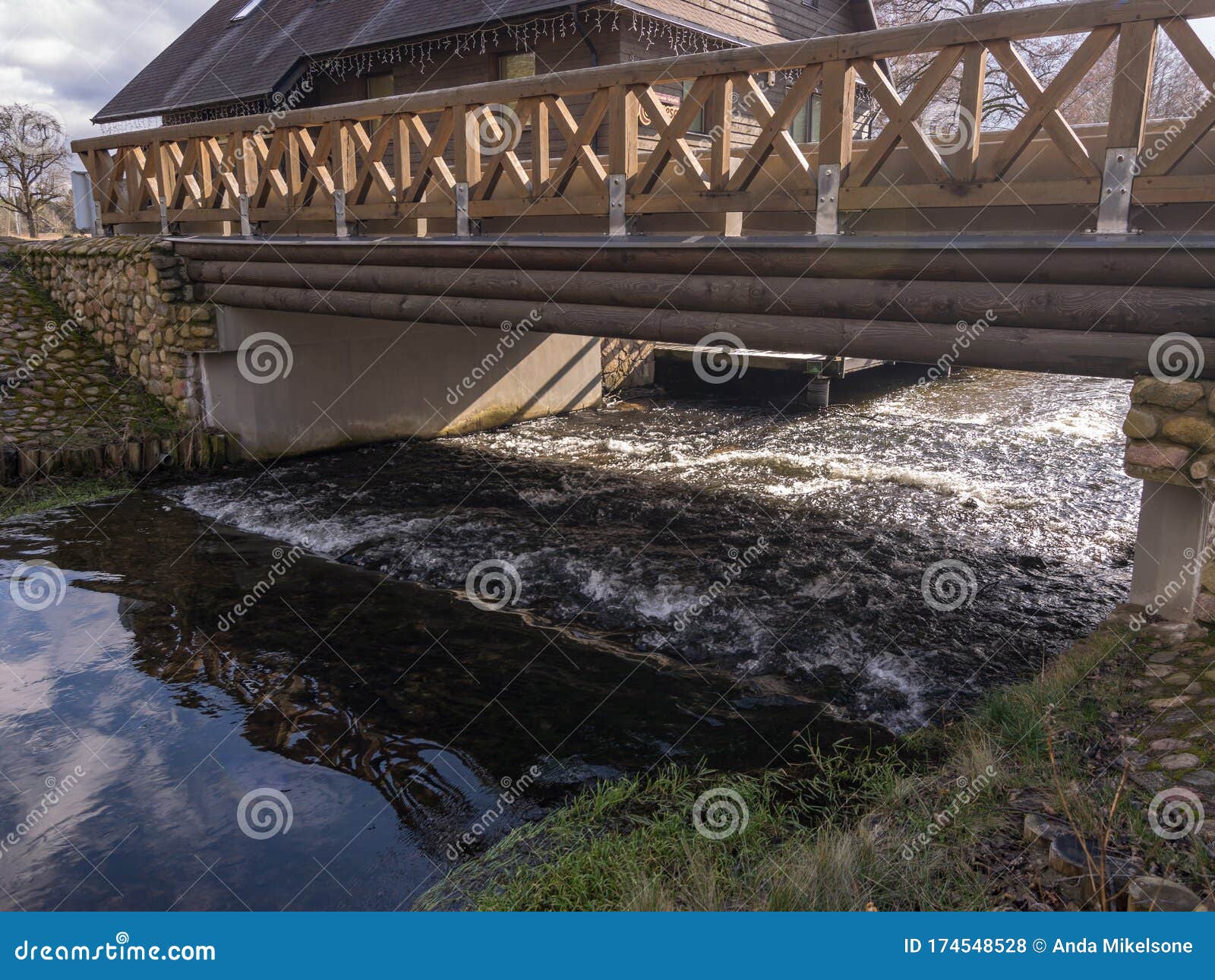 Bridge over a small river stock photo. Image of small - 174548528