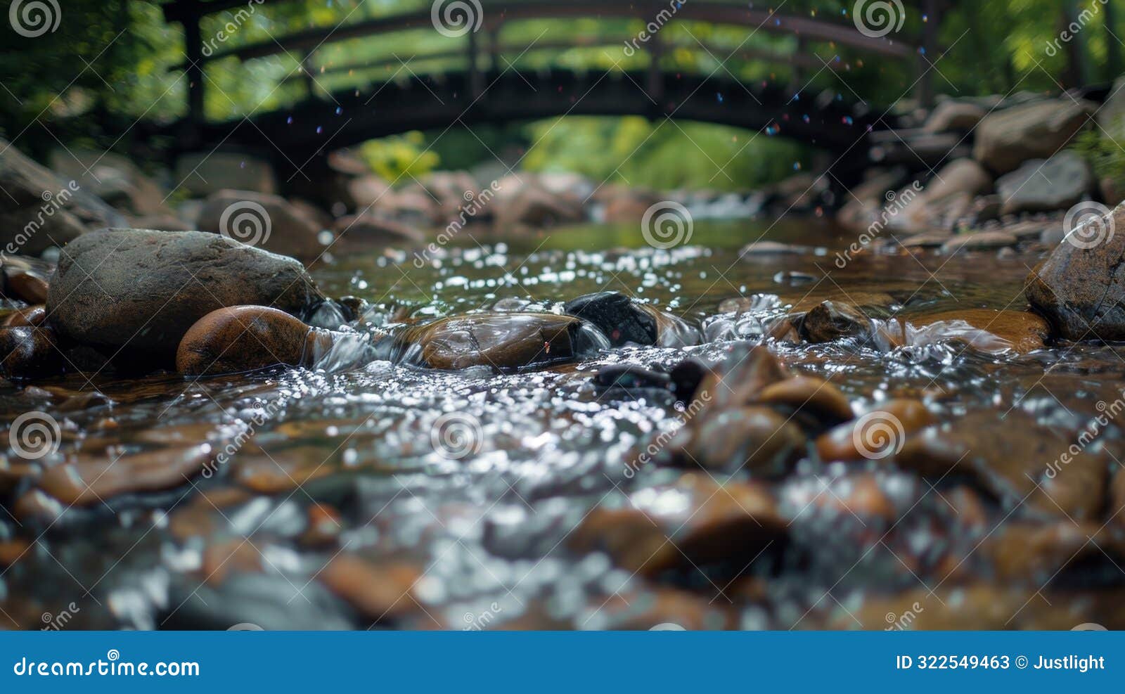 A Bridge Over a Small Stream Reveals Rocks and Water in Multiple ...