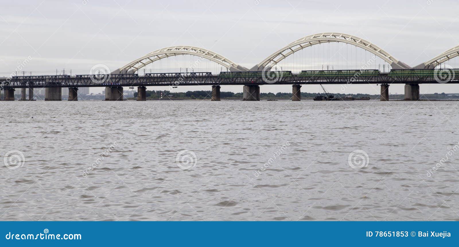The Bridge Over Songhua River in Harbin,china Editorial Stock Photo ...