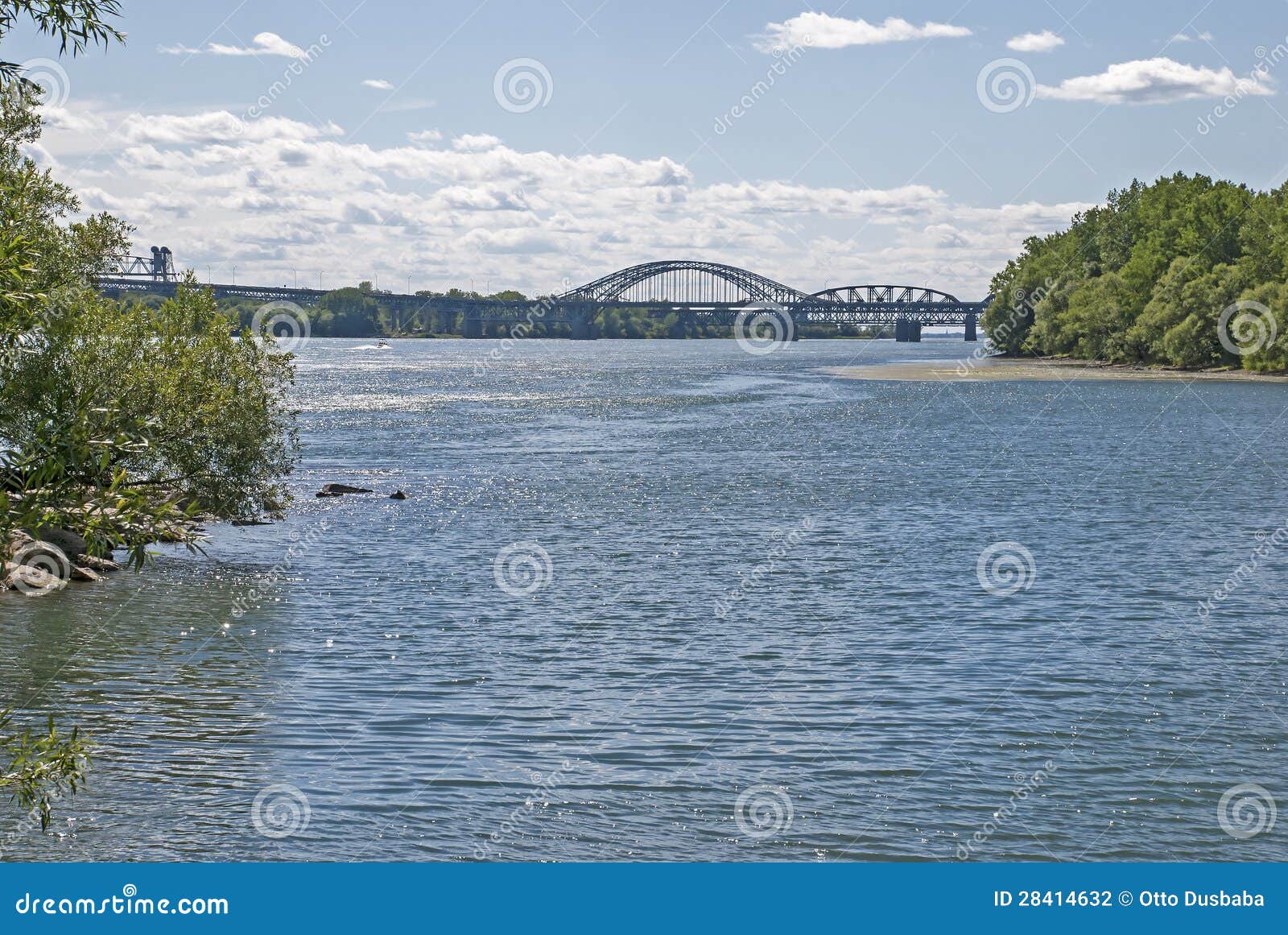 Bridge Over St. Lawrence River Stock Photo - Image of river, lawrence ...