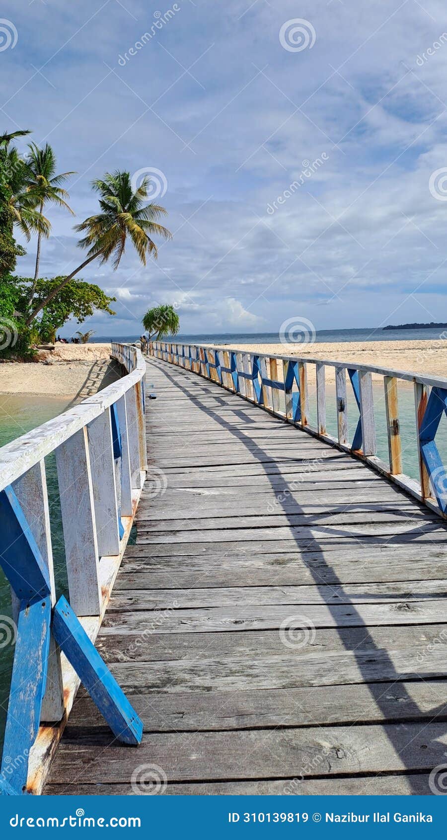 Bridge Over the Stretch of Beach Sand Stock Image - Image of bridge ...