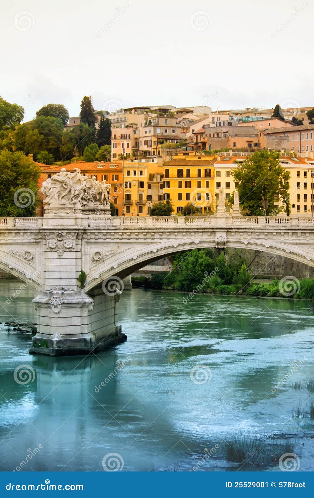 Bridge over Tiber stock image. Image of ancient, panorama - 25529001