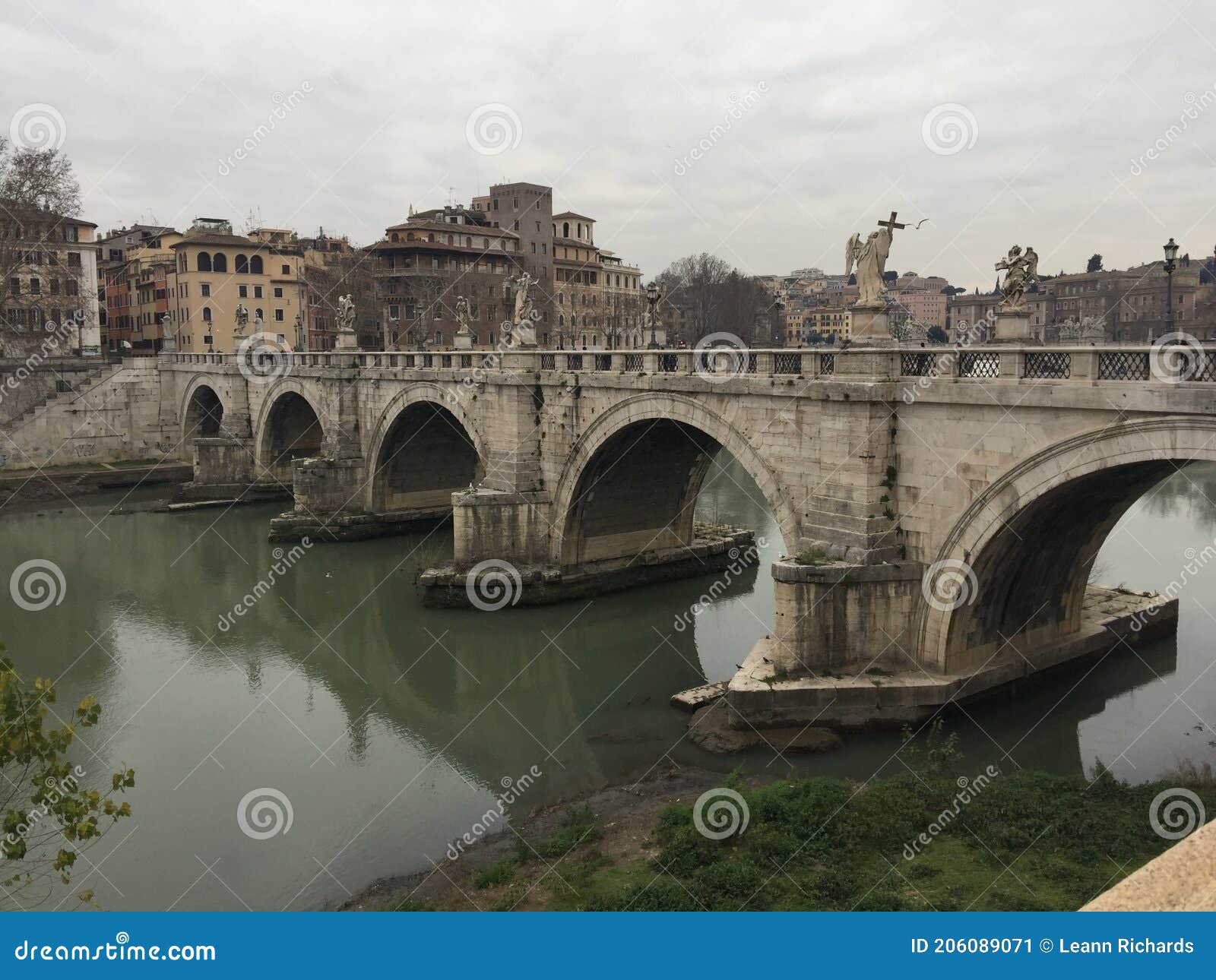 Bridge Over the Tiber River Rome Stock Image - Image of river, tiber ...