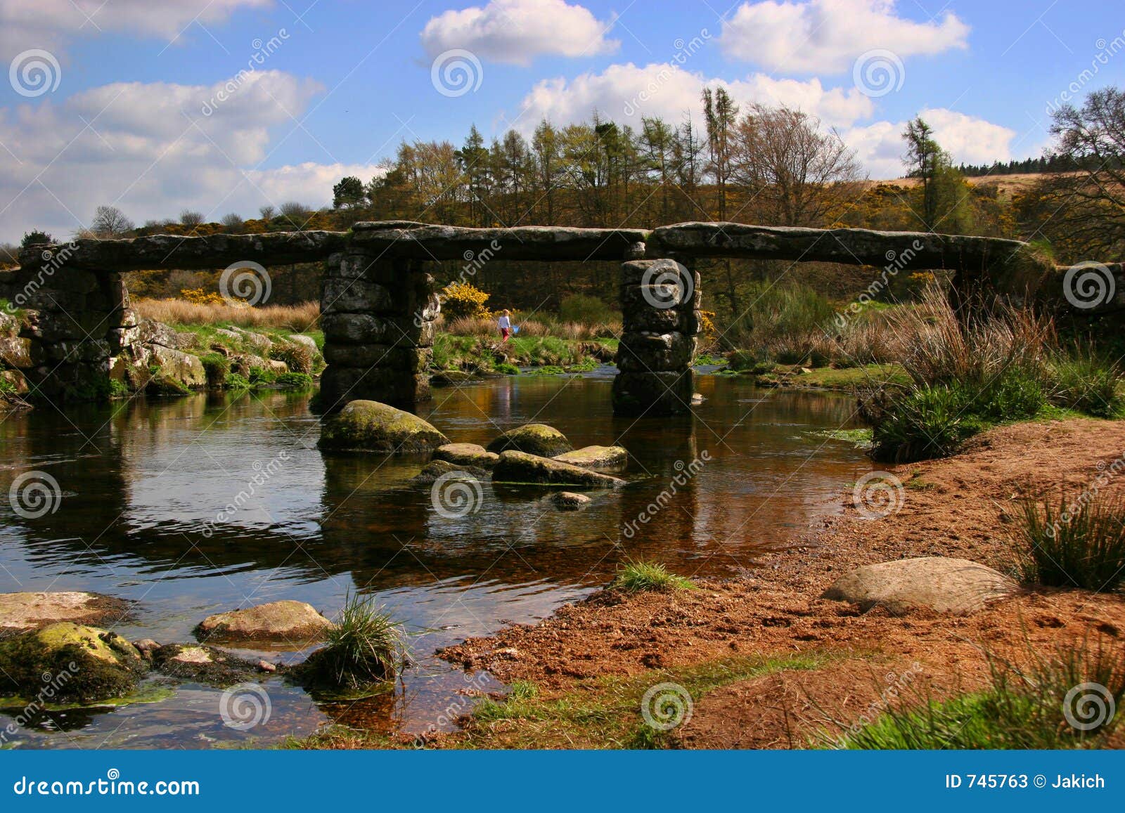 Bridge over water, Devon stock image. Image of colourful - 745763