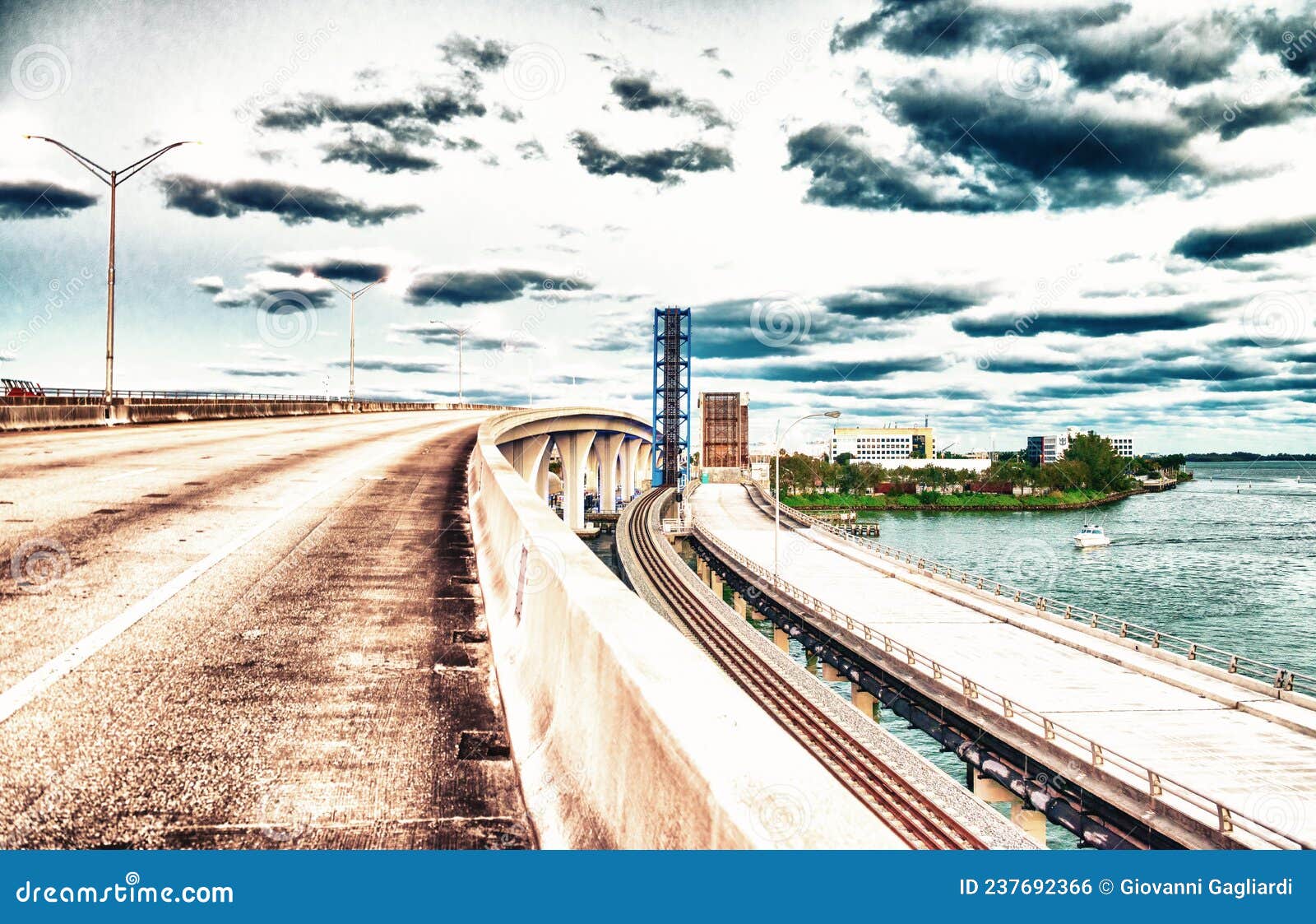 A Bridge Over Water in Miami, Florida Stock Photo - Image of nature ...