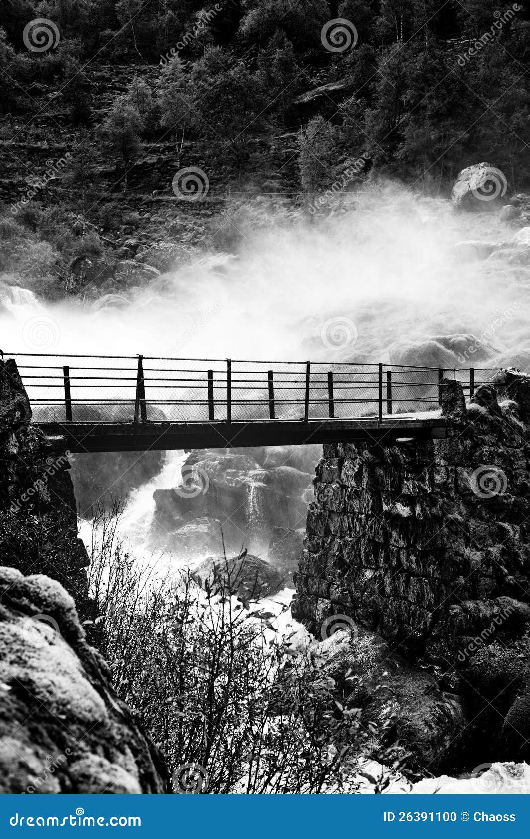 Bridge over waterfall stock photo. Image of landscape - 26391100