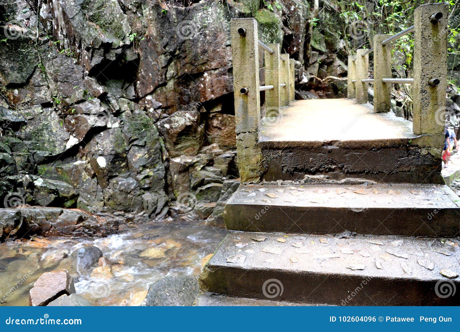 Bridge over the waterfall stock photo. Image of landmarks - 102604096