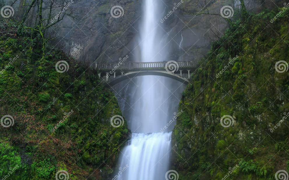 Bridge over the waterfall. stock image. Image of corner - 133288639