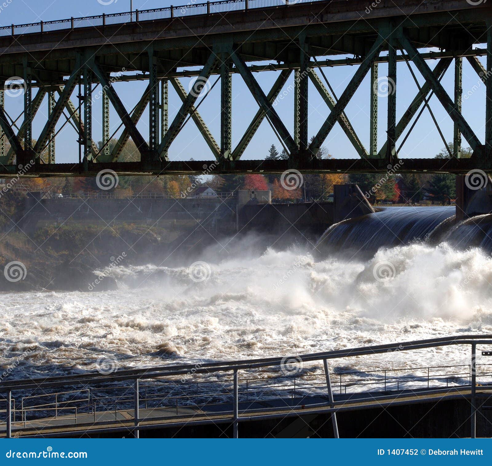 Bridge over waterfalls stock photo. Image of riverbank - 1407452