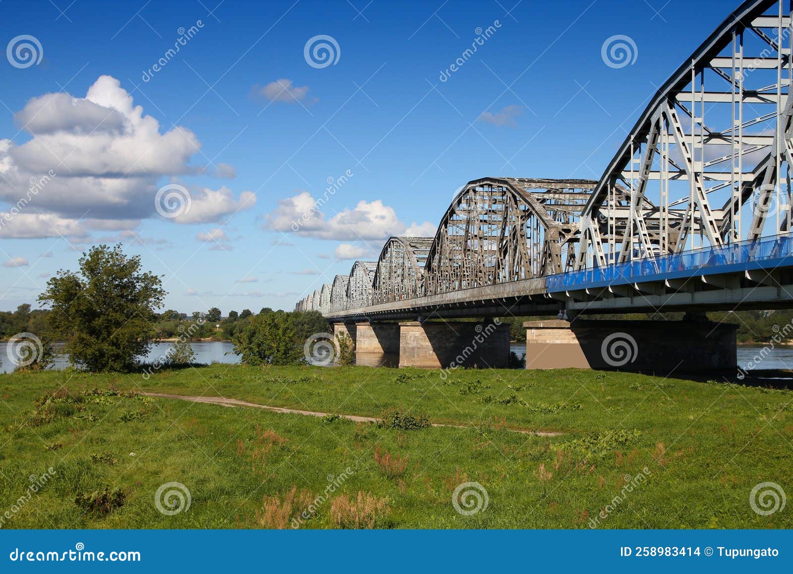 Bridge Over Wisla in Poland Stock Photo - Image of transport, metal ...
