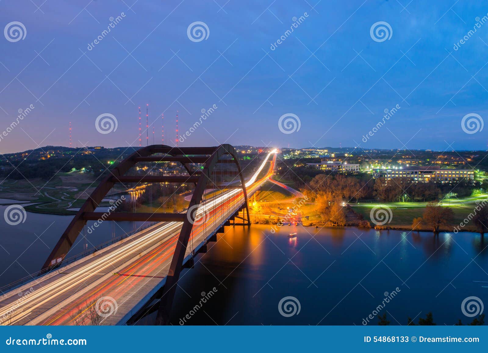 Bridge overlook at sunset. stock image. Image of overlook - 54868133