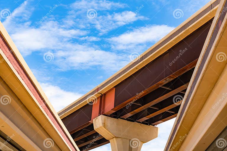 Bridge Overpass on Highway. Structural Overpass in Perspective ...