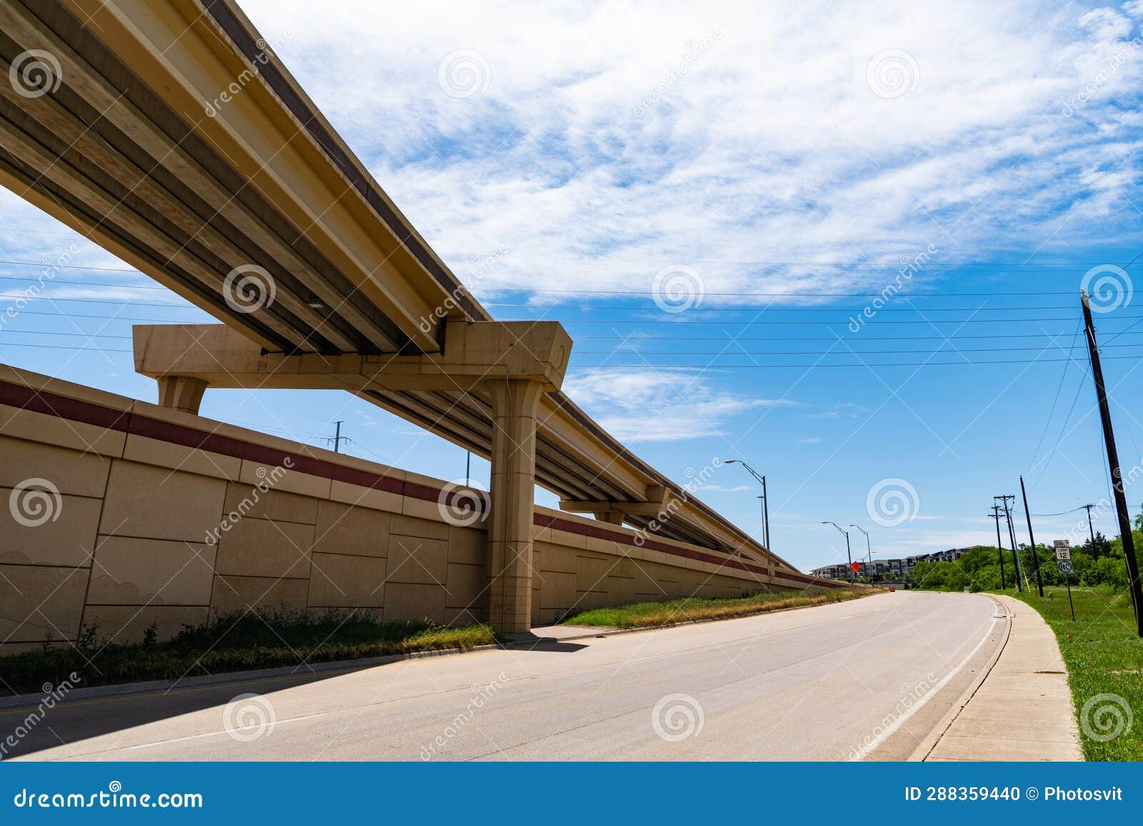 Bridge Overpass on Highway. Structural Overpass in Perspective ...