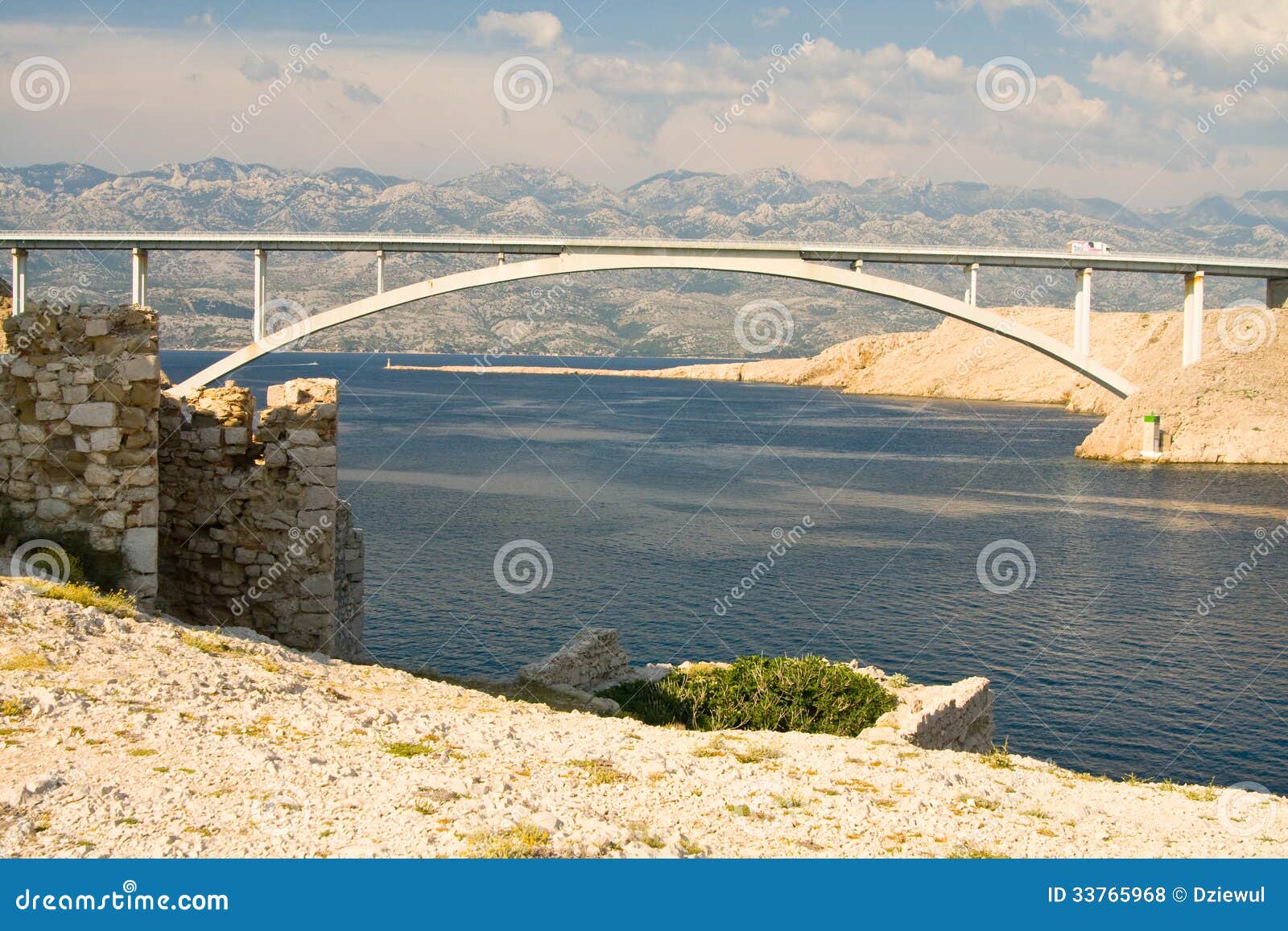 Bridge, Pag Island, Croatia Stock Photo - Image of evening, mountain ...