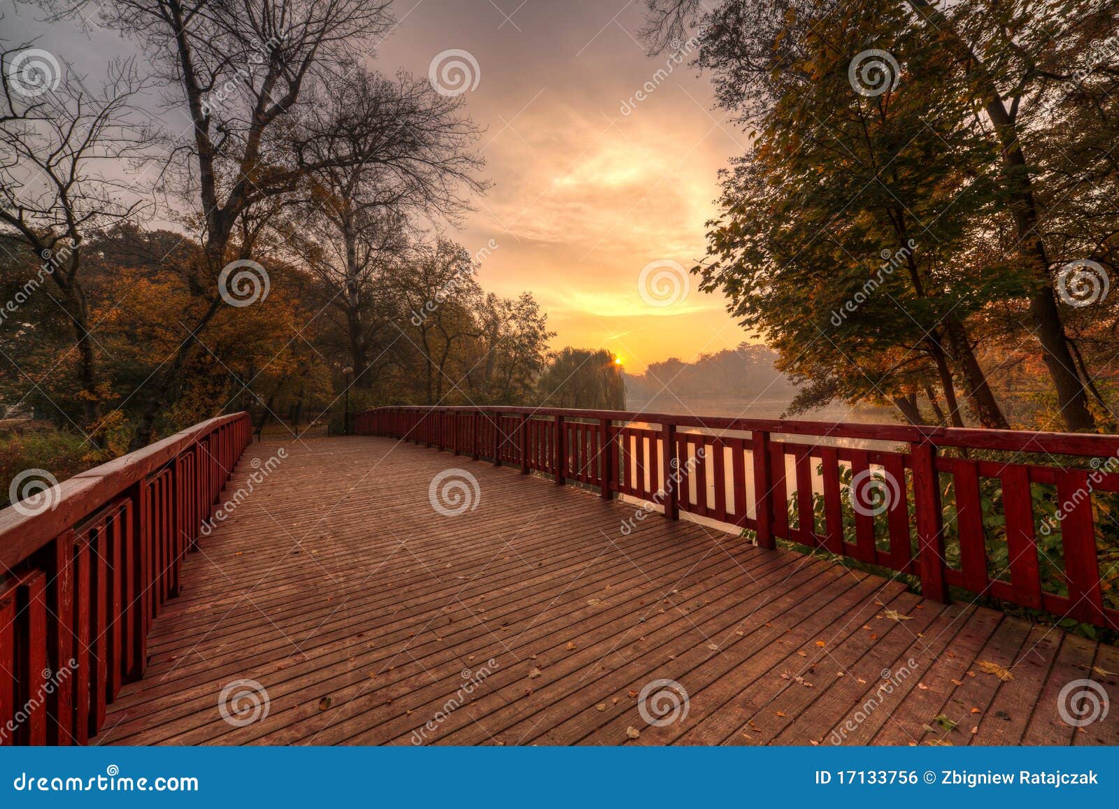 Bridge in the park stock photo. Image of landscape, sunrise - 17133756