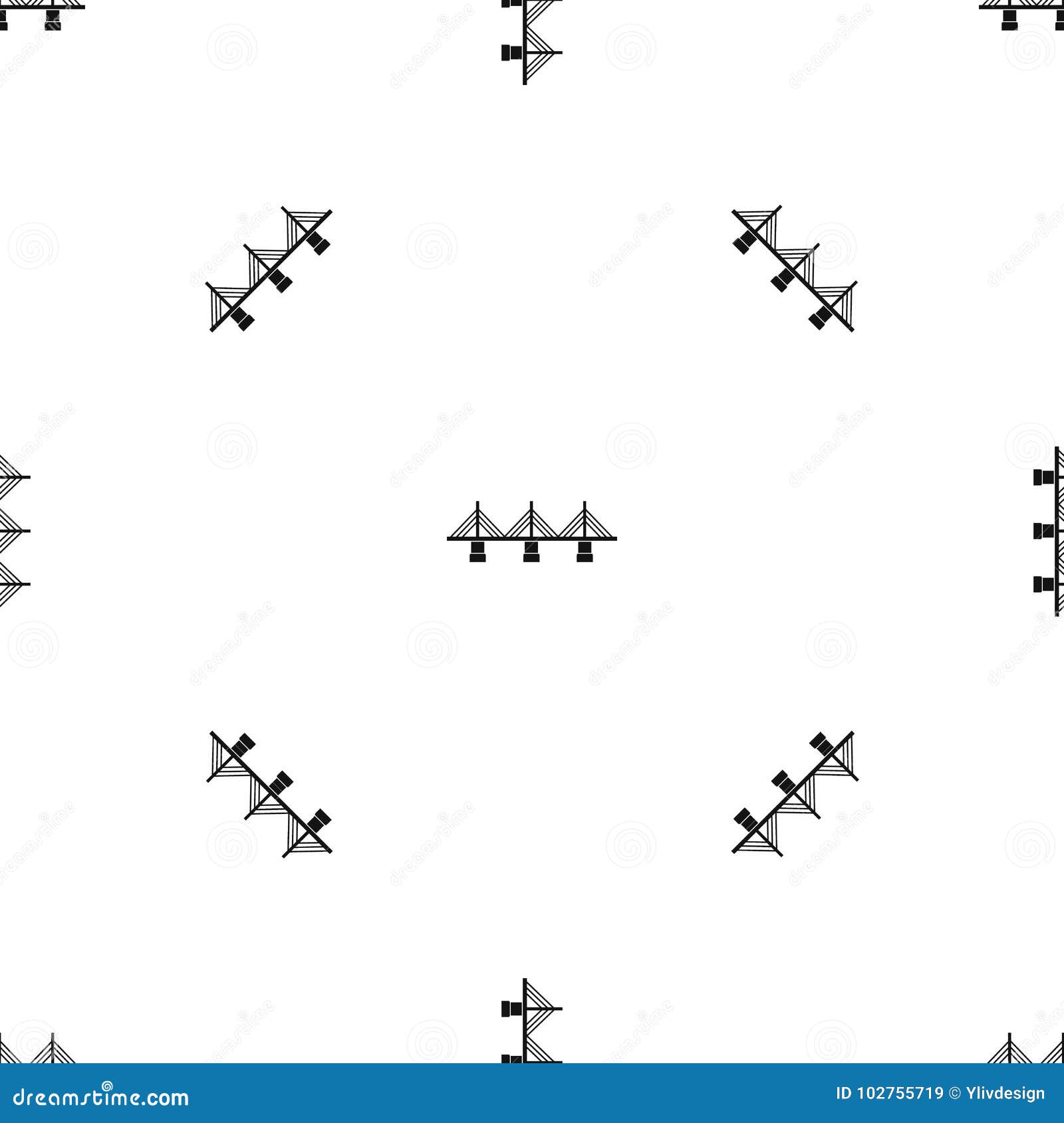 Bridge Pattern Seamless Black Stock Vector - Illustration of column ...