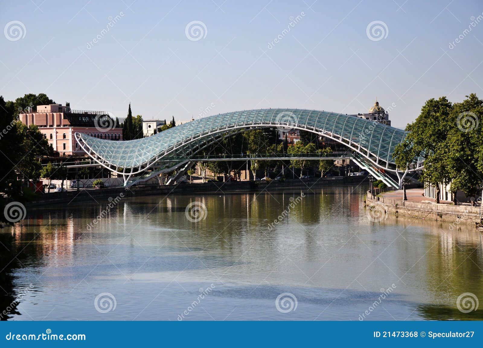 Bridge of Peace in Tbilisi editorial stock photo. Image of steel - 21473368
