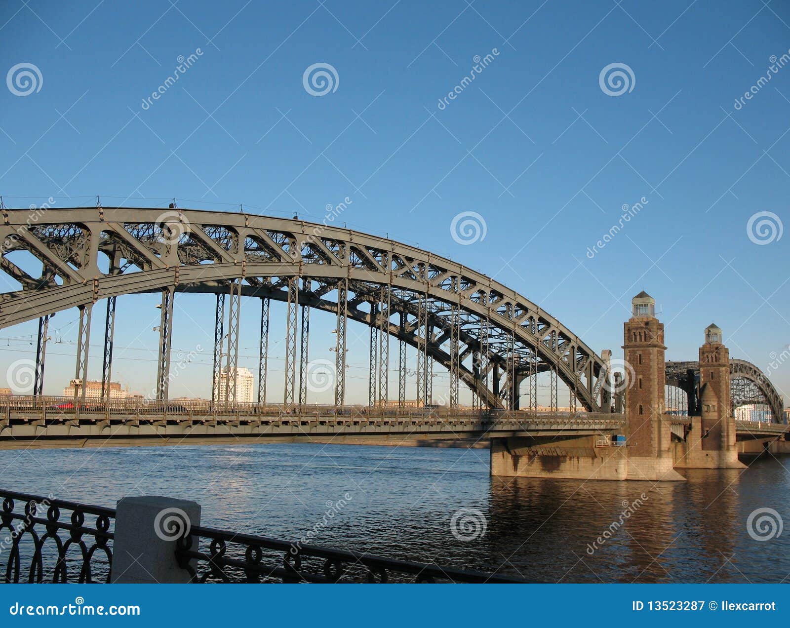 Bridge Peter the Great. stock image. Image of small, neva - 13523287