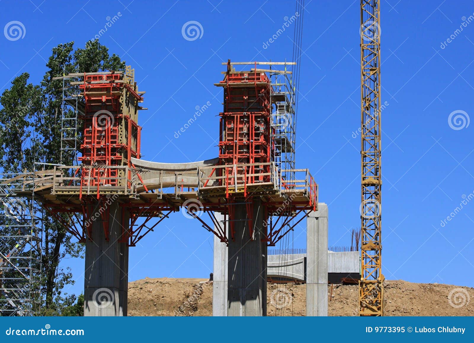 Bridge pillar stock image. Image of support, wires, surveillance - 9773395