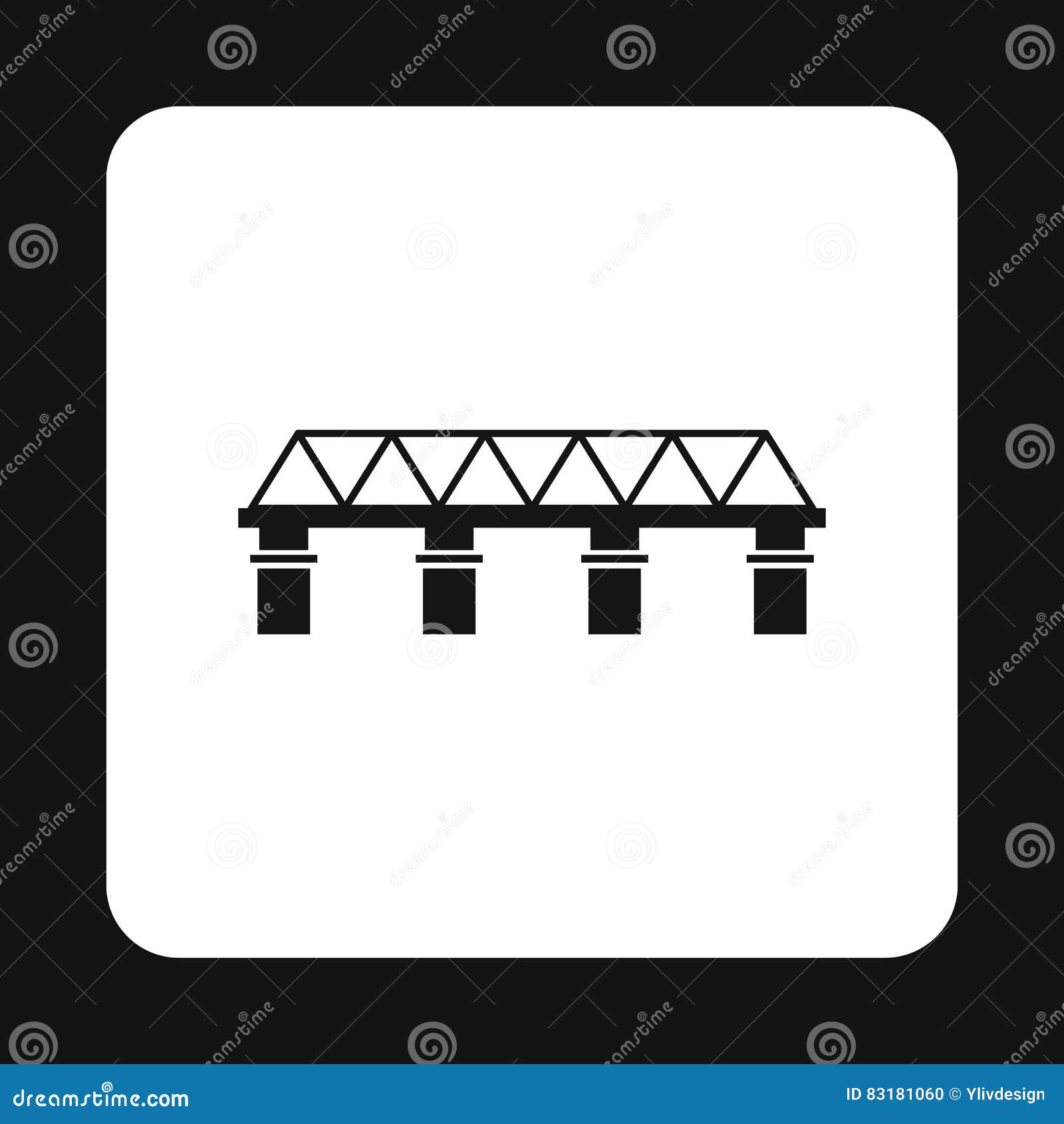 Bridge with Pillars Icon, Simple Style Stock Vector - Illustration of ...