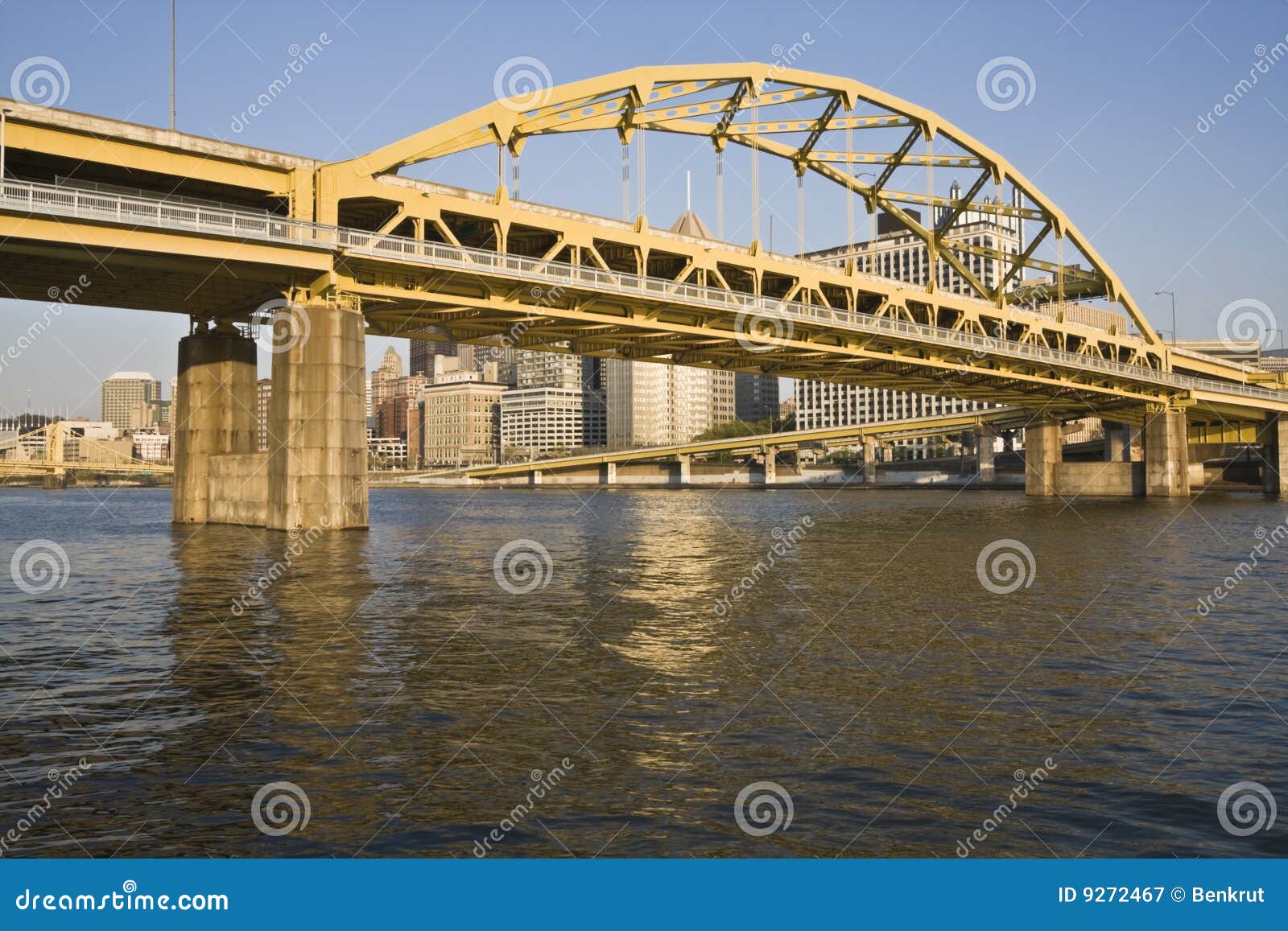 Bridge in Pittsburgh stock image. Image of golden, panoramic - 9272467