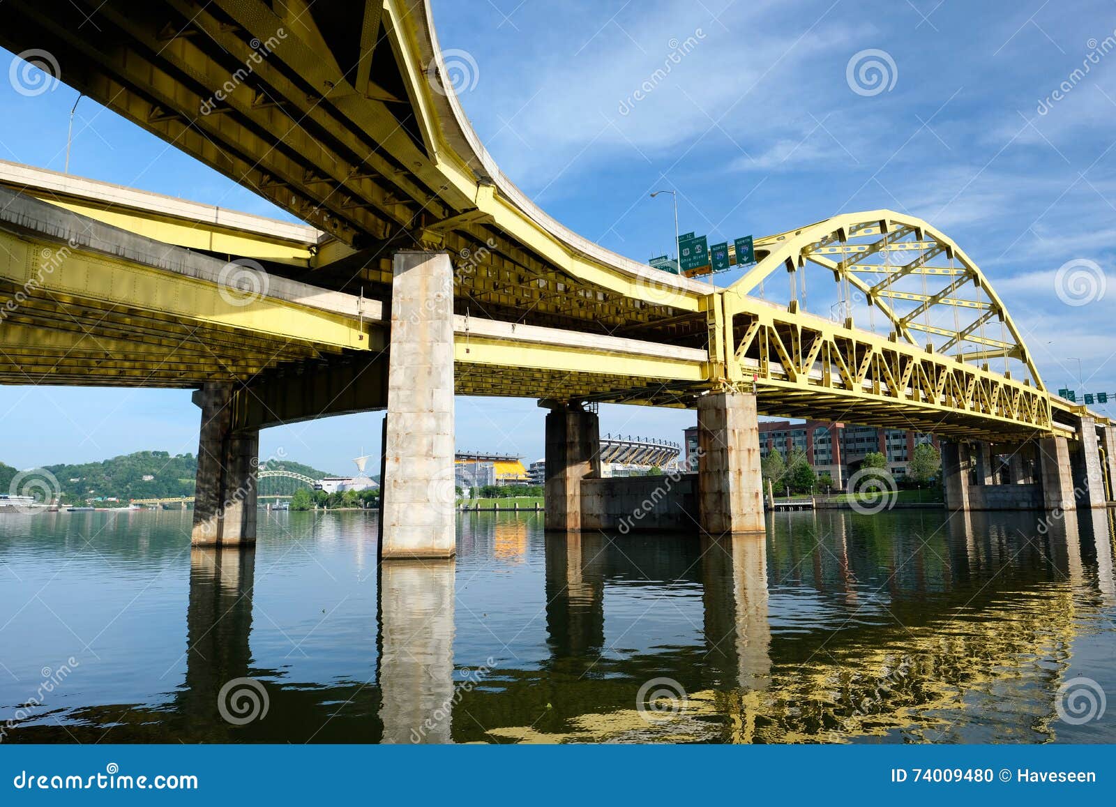 Bridge in Pittsburgh, Pennsylvania Stock Photo - Image of waterfront ...