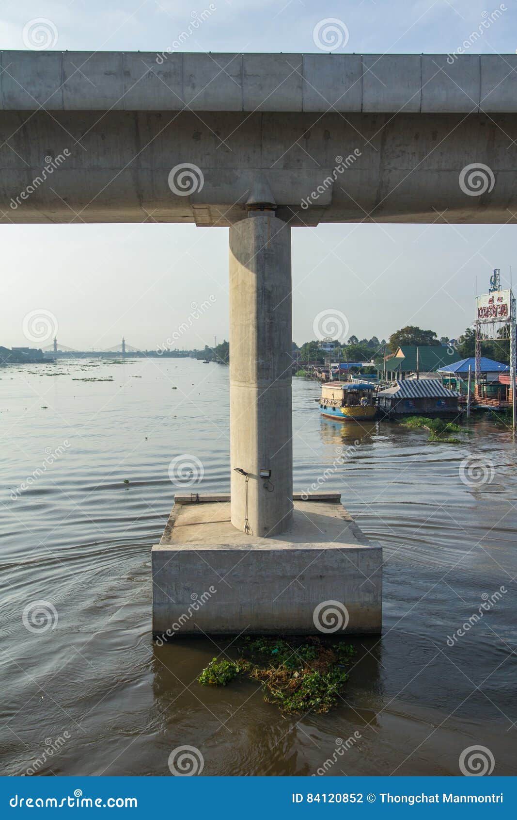 Bridge Pole Cross the River Editorial Photography - Image of view, pole ...