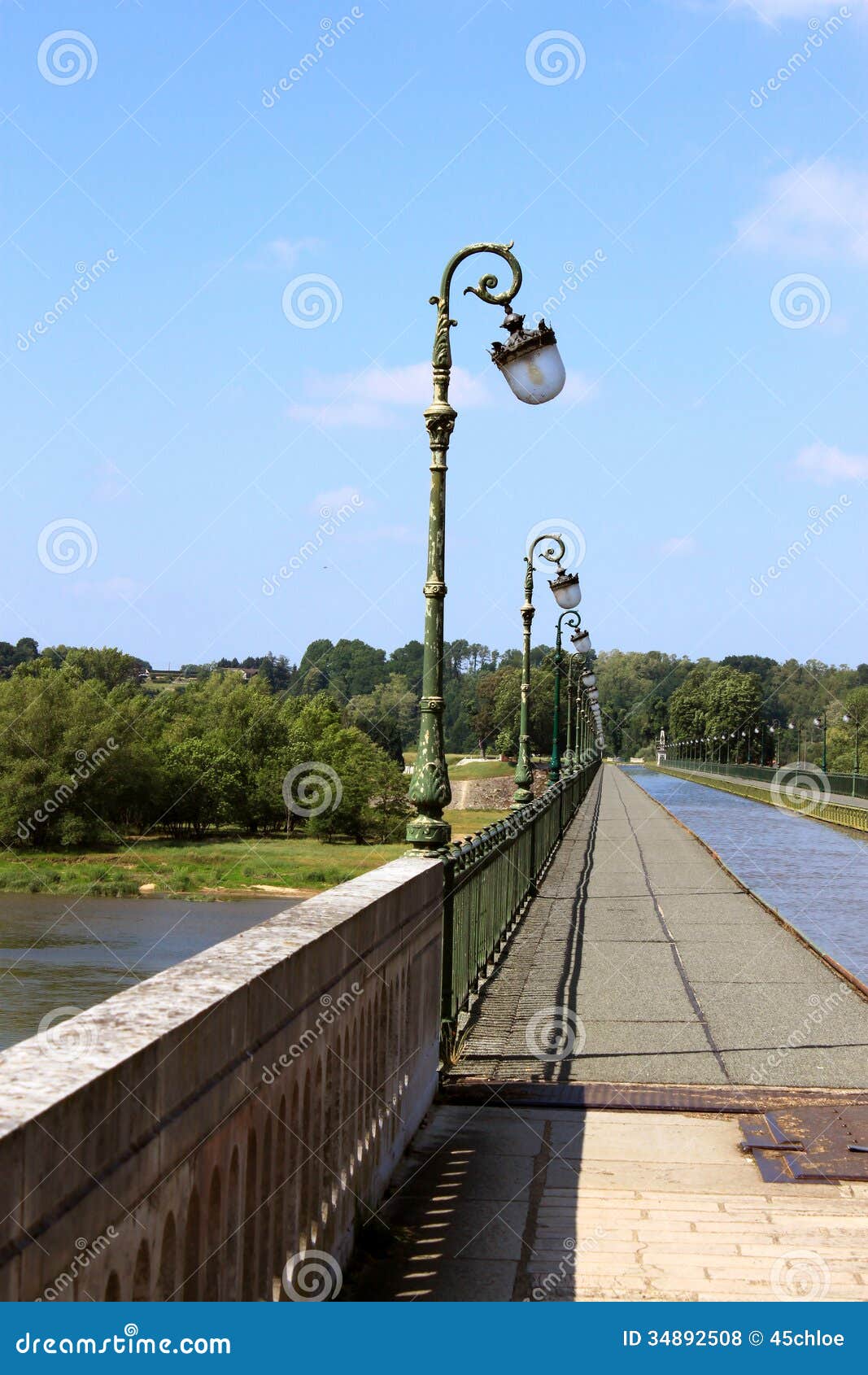 Bridge stock photo. Image of clouds, briare, summer, river - 34892508
