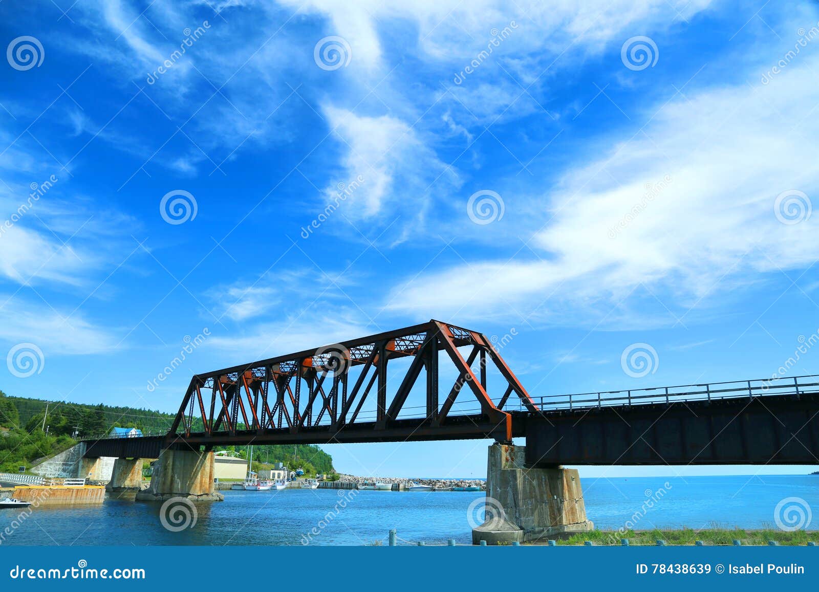 Bridge in Port Daniel in Gaspesie Stock Image - Image of train, retro ...
