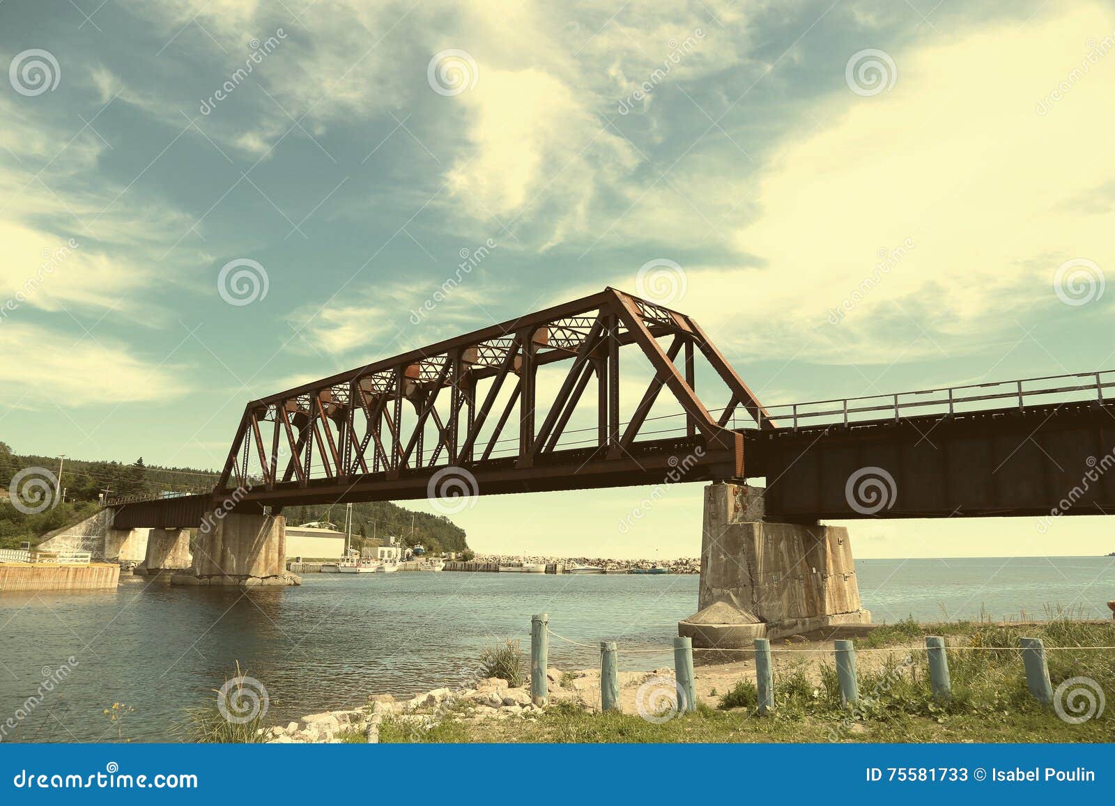 Bridge in Port Daniel in Gaspesie Stock Image - Image of landscape ...
