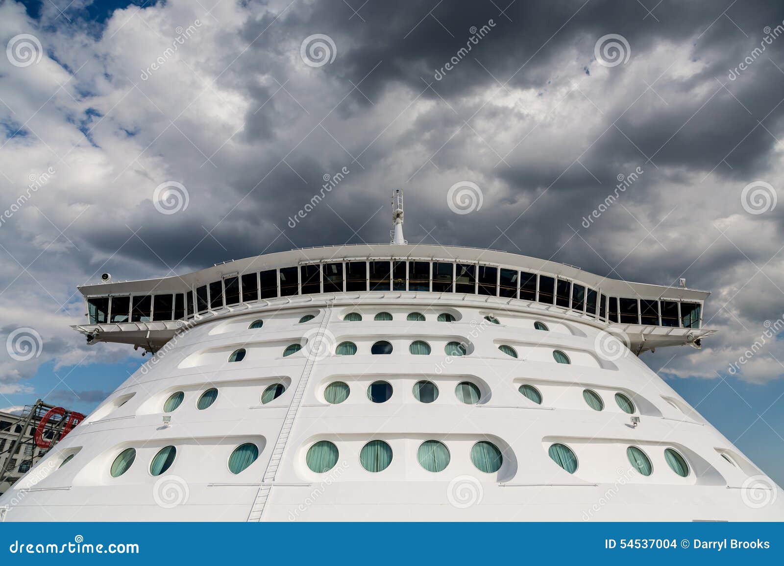 Bridge and Portholes on Front of Cruise Ship Stock Photo - Image of ...
